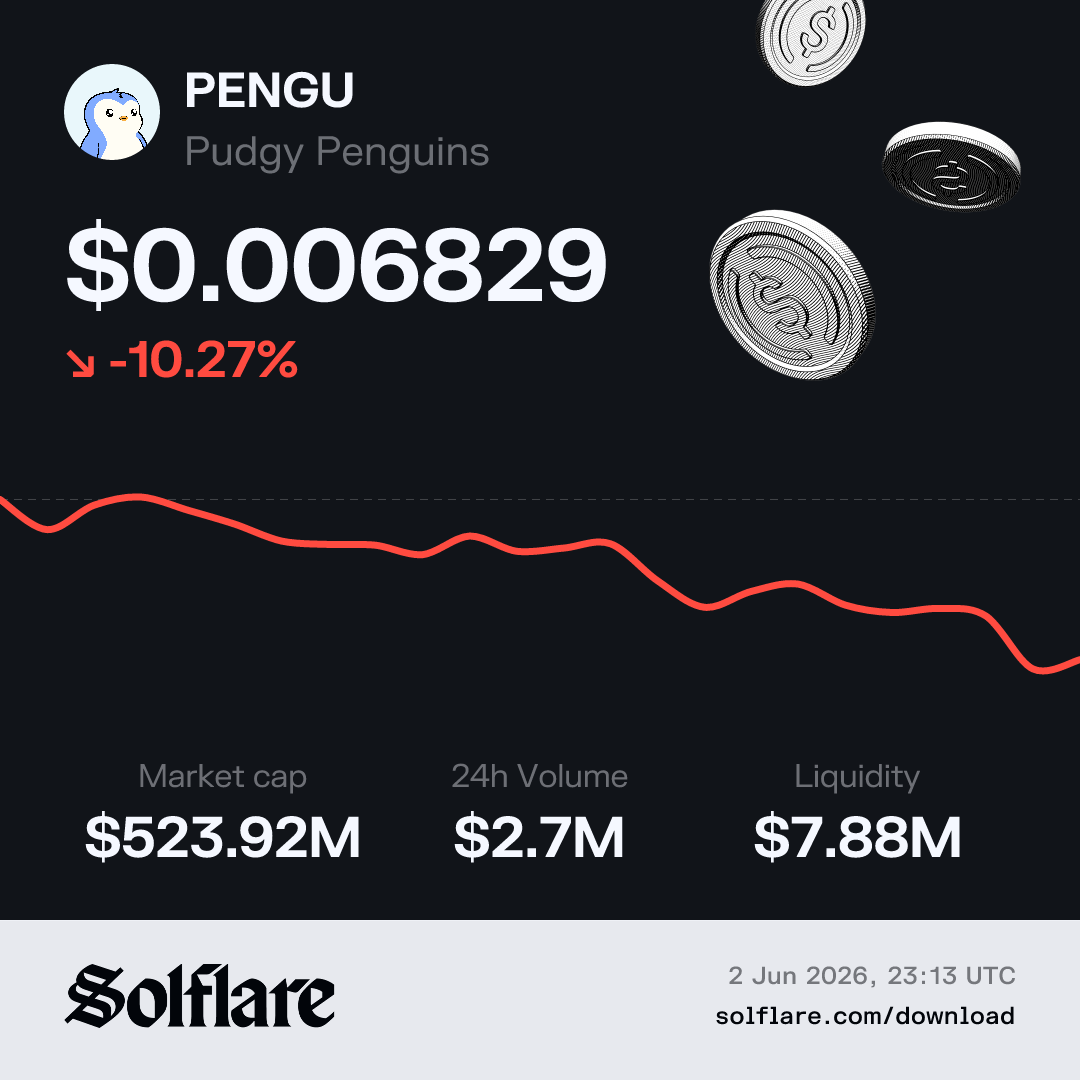 PENGU Price USD | Live Chart & Market Cap on Solflare wallet