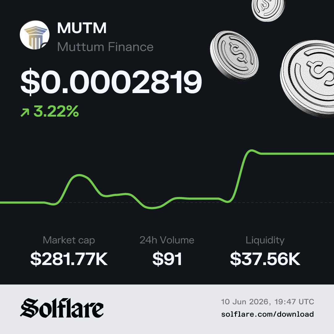 Muttum Finance Price Today | MUTM Live Chart, Market Cap & News | Solflare