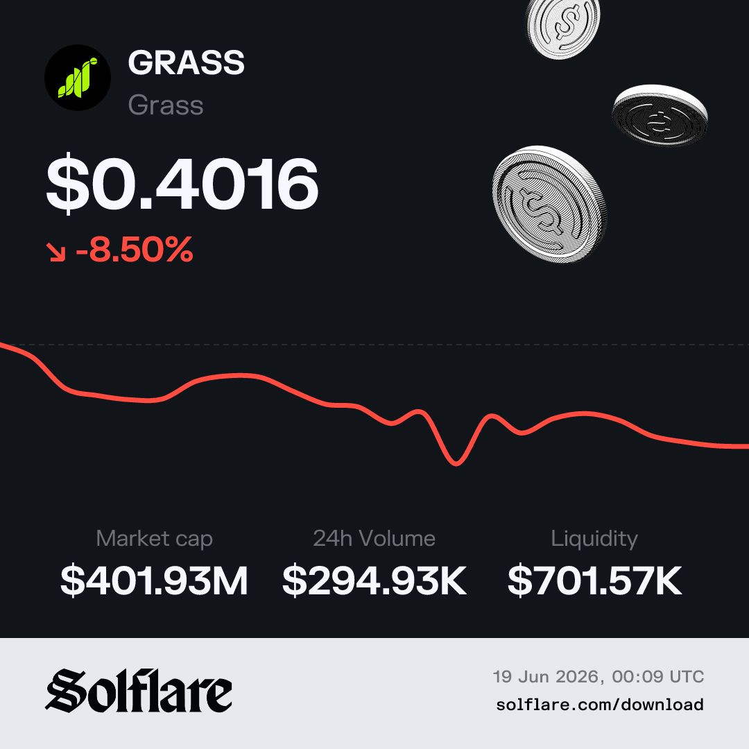 GRASS Price USD | Live Grass Chart & Market Data | Solflare