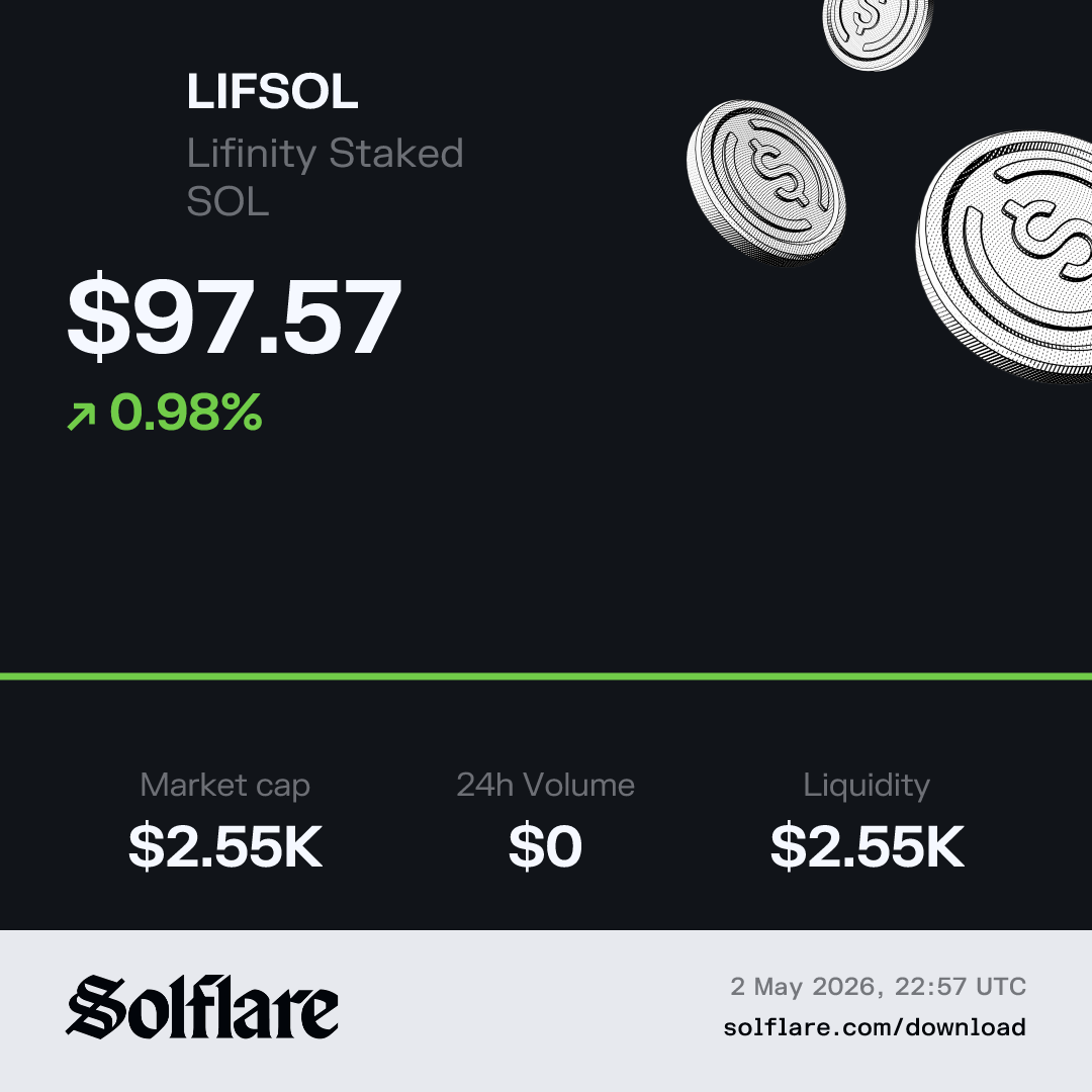 Preço de Lifinity Staked SOL Hoje | Gráfico, Capitalização de Mercado e ...